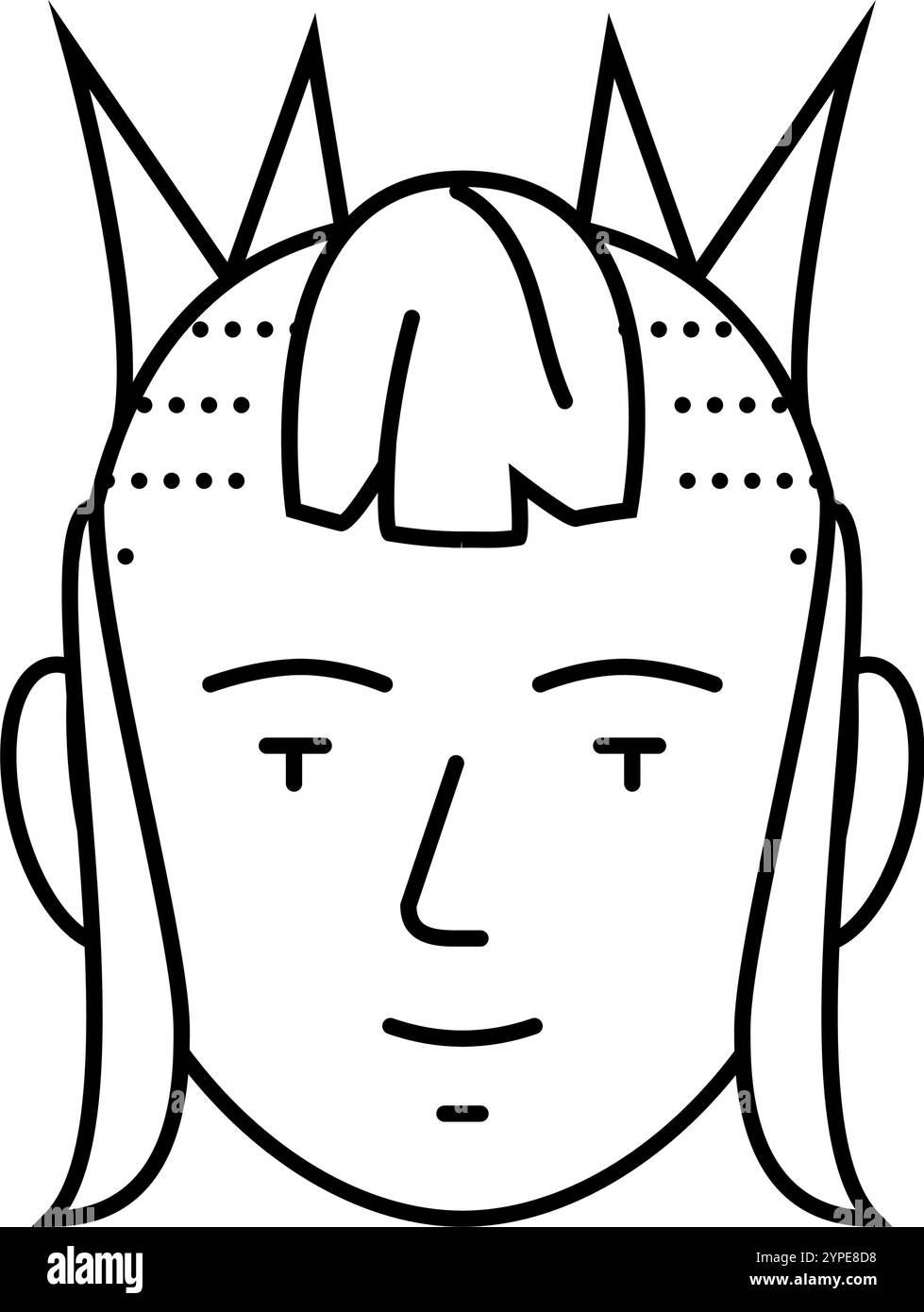 Man Punk Subculture Style Line Icon Vector Illustration Stock Vector Image And Art Alamy