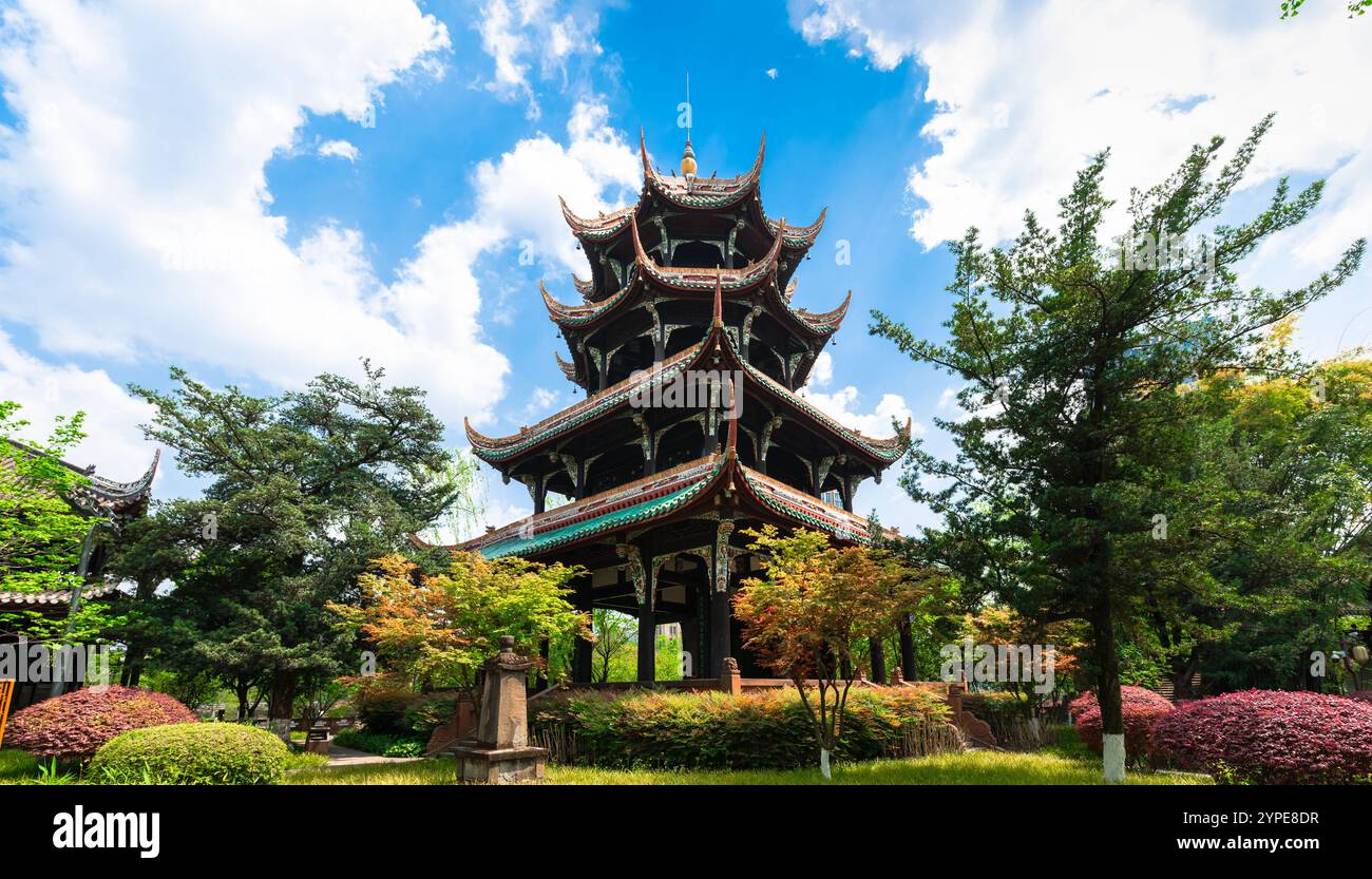 Chongli Pavilion, Wangjiang Tower Park, Chengdu, Sichuan, China Stock ...