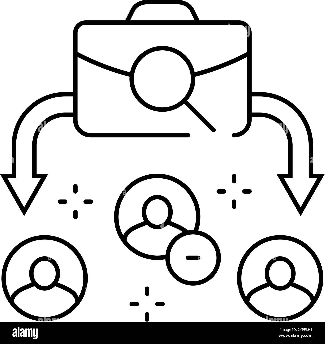 passive candidate recruitment business work job line icon vector ...