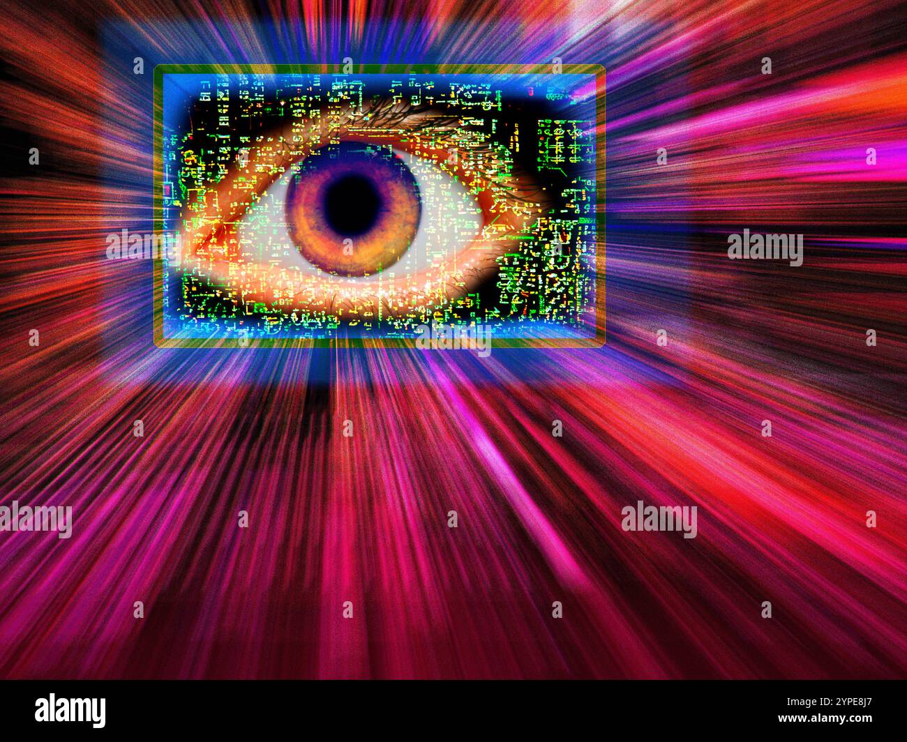 Conceptual illustration of artificial intelligence (AI) surveillance ...