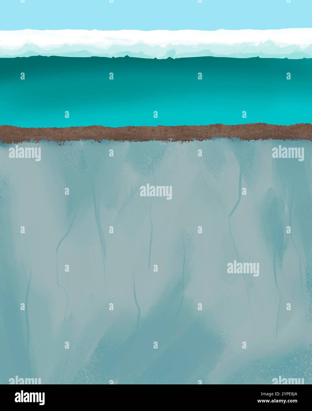 Subsea permafrost soil profile, illustration. Soil profile for subsea ...