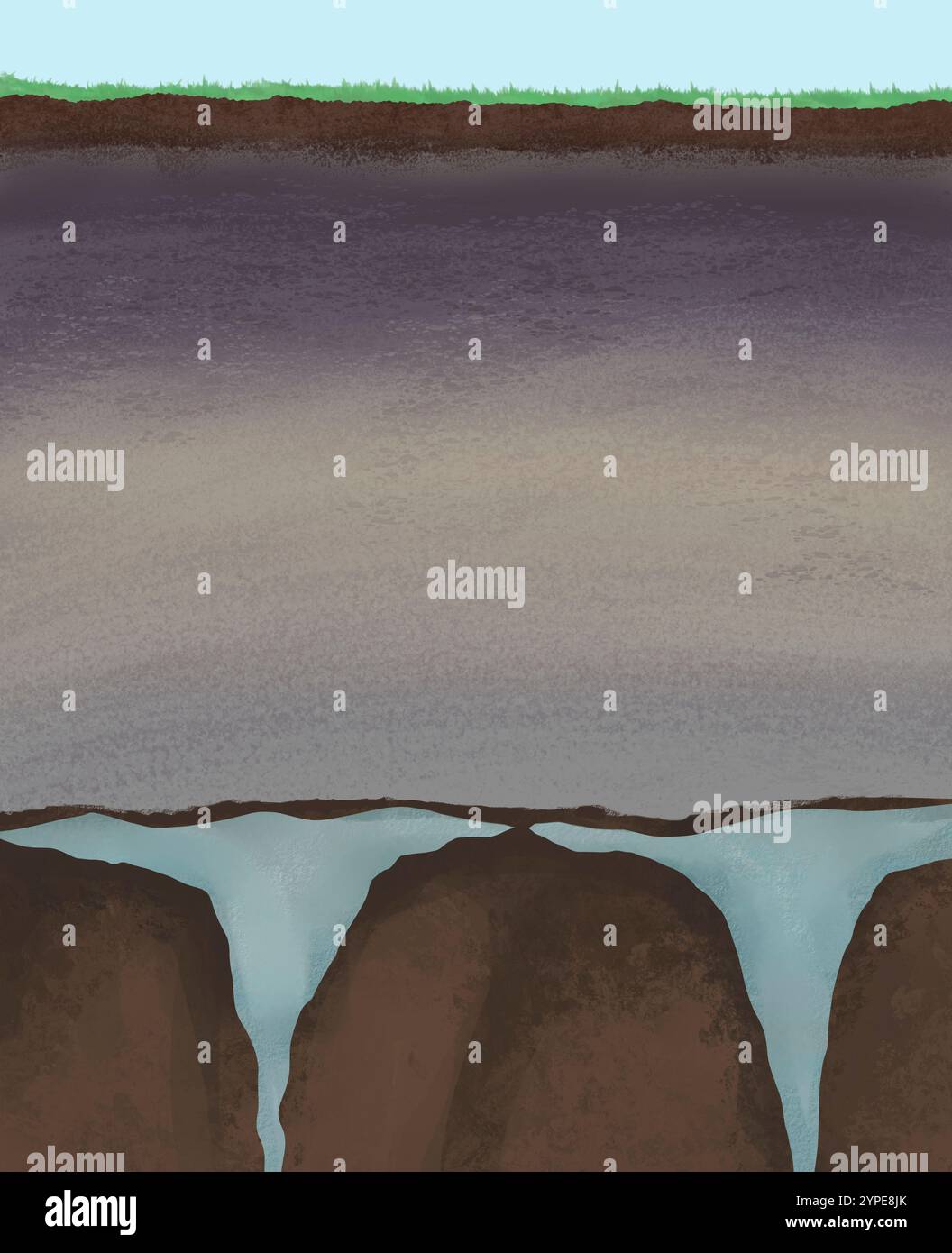 Coastal permafrost soil profile, illustration. Soil profile for coastal ...