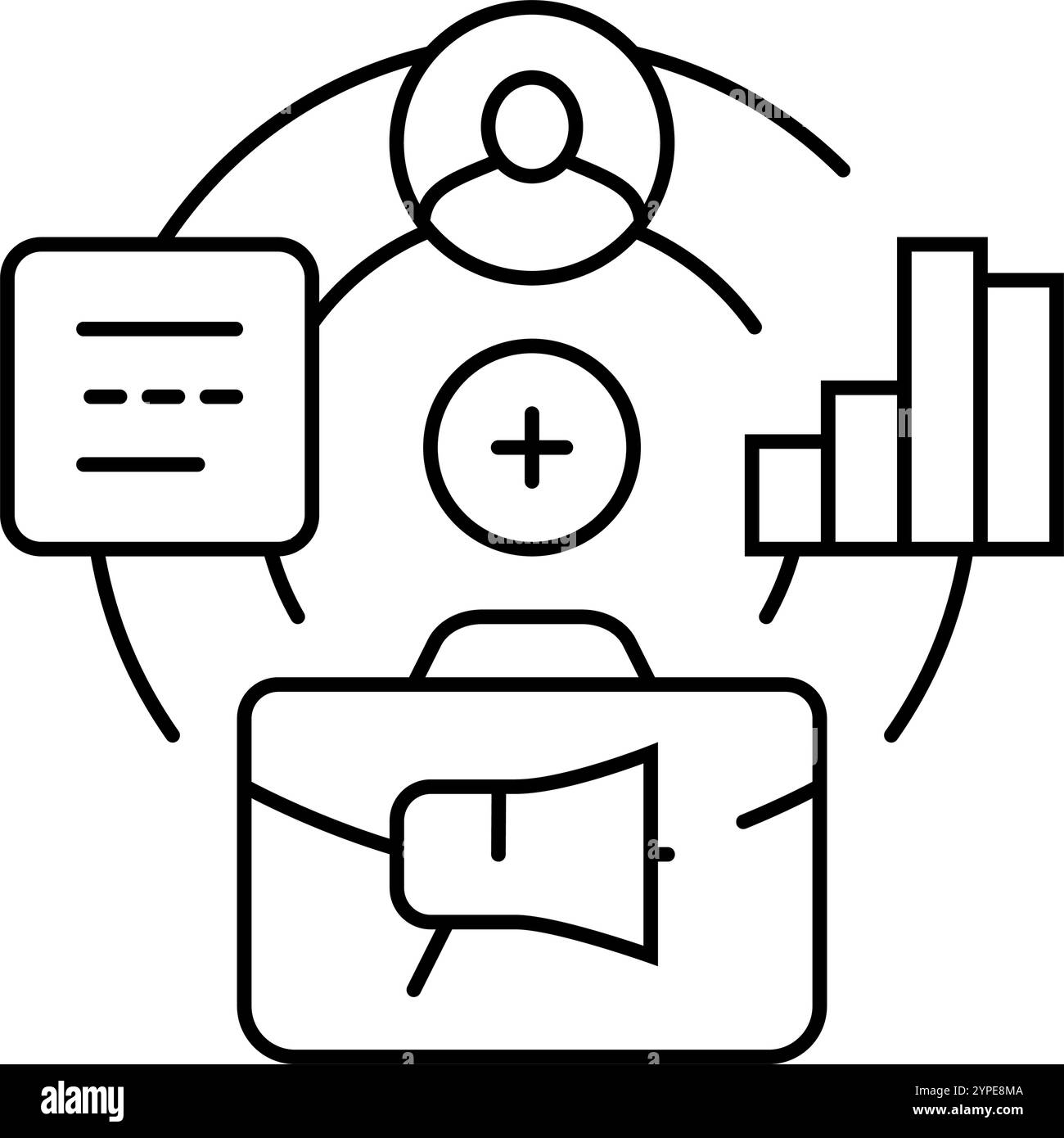 candidate relationship management crm line icon vector illustration ...