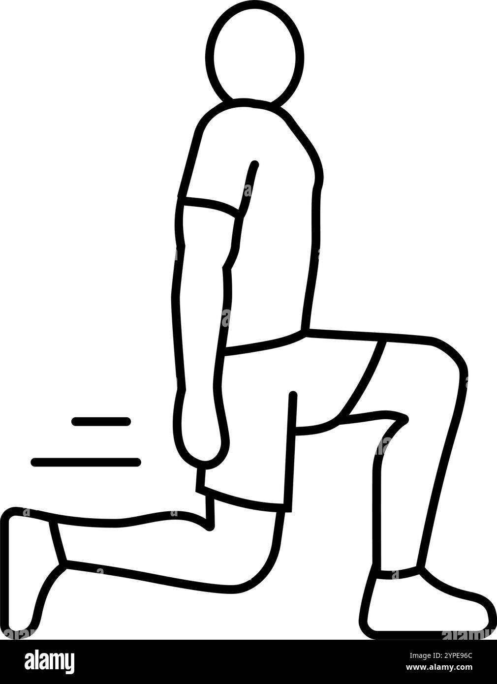 lunges fitness exercise leg line icon vector illustration Stock Vector ...