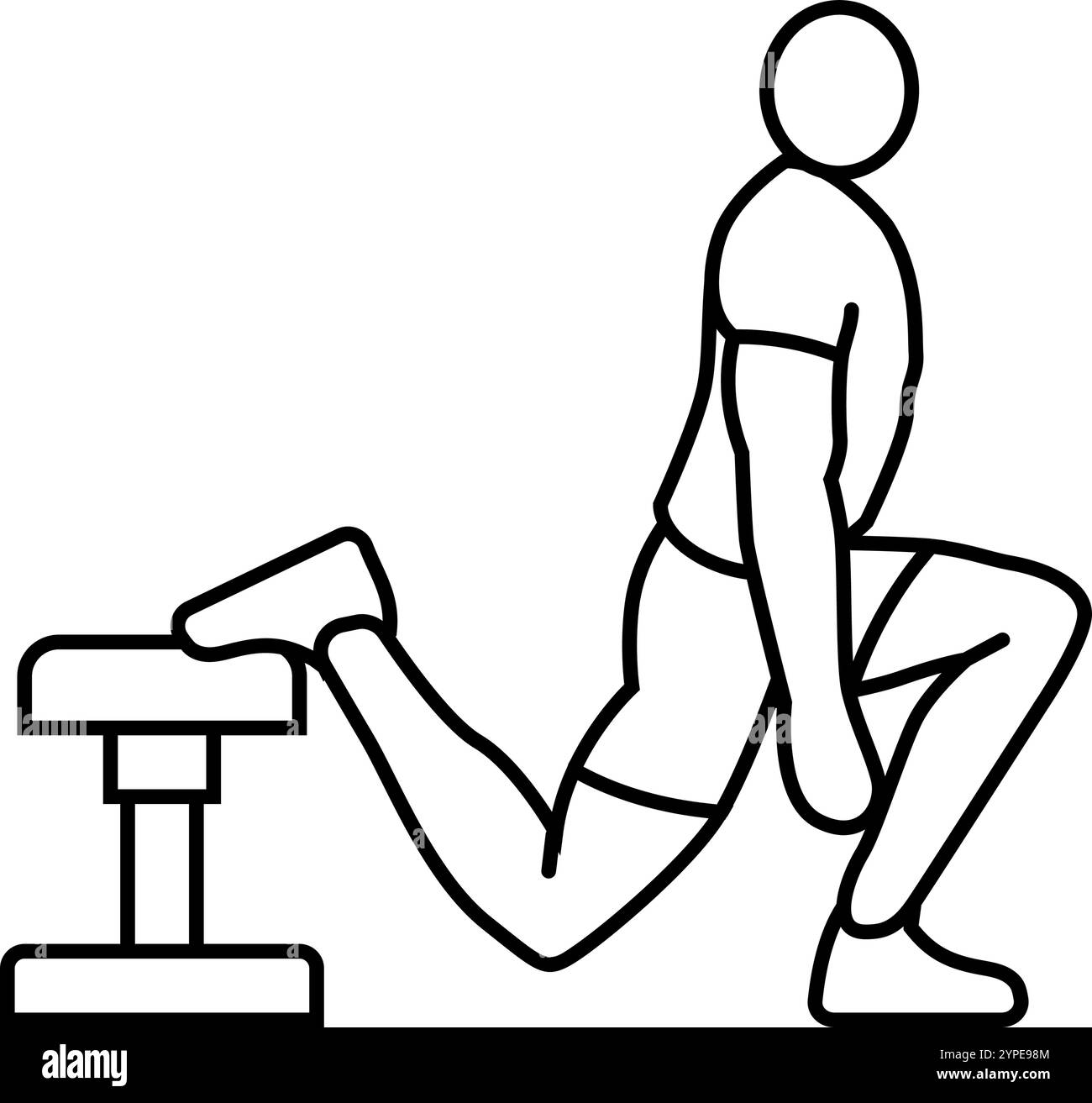 bulgarian split squats fitness exercise line icon vector illustration ...