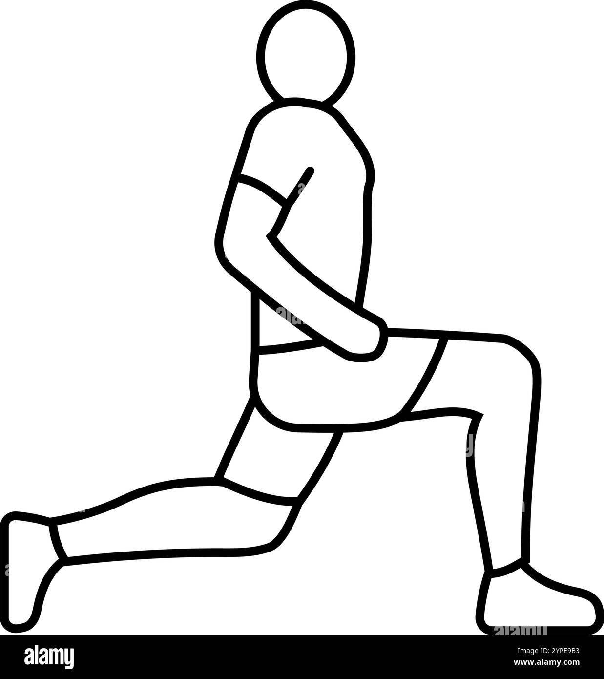 walking lunges fitness exercise leg line icon vector illustration Stock ...