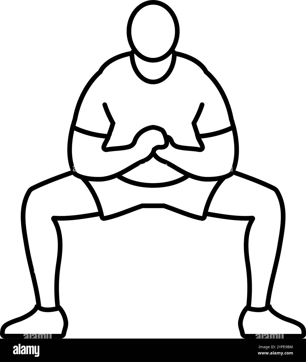 sumo squats fitness exercise leg line icon vector illustration Stock ...