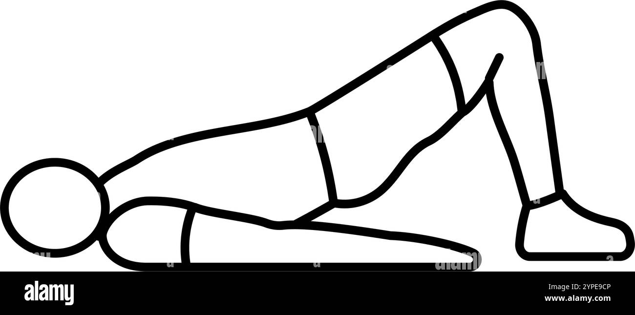 glute bridges fitness exercise leg line icon vector illustration Stock ...