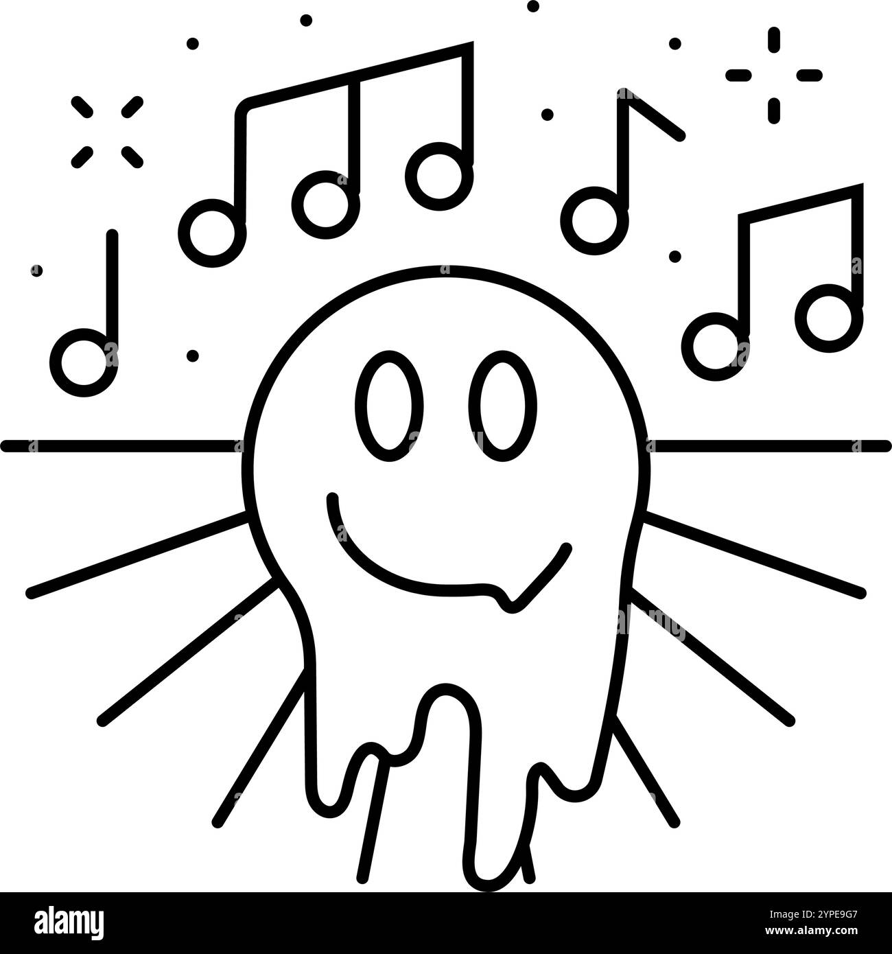 rave music retro line icon vector illustration Stock Vector Image & Art ...