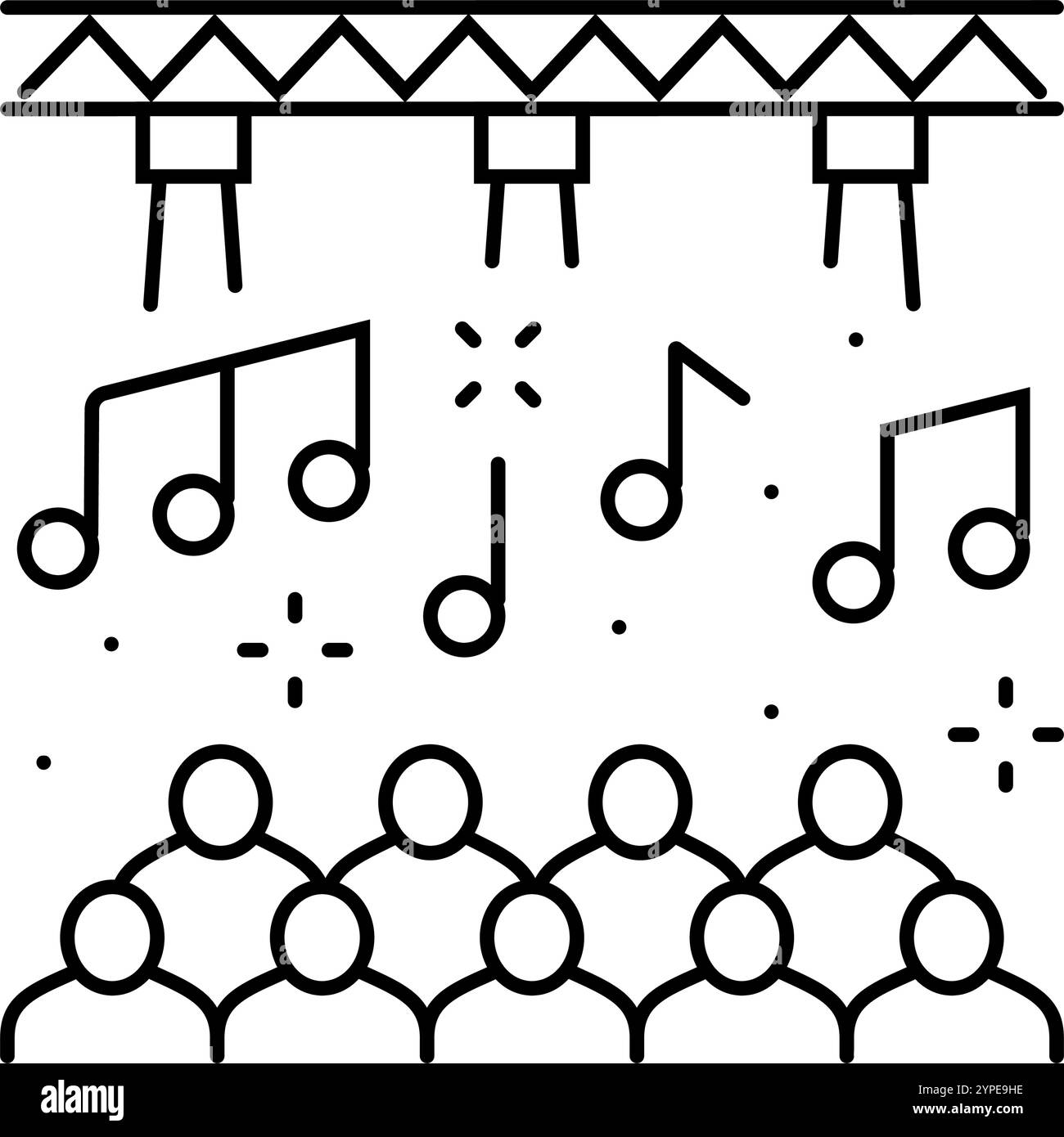 underground party rave retro line icon vector illustration Stock Vector ...