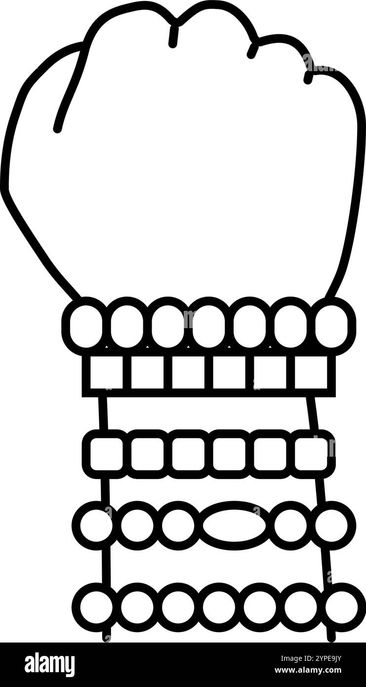 kandi rave retro line icon vector illustration Stock Vector Image & Art ...