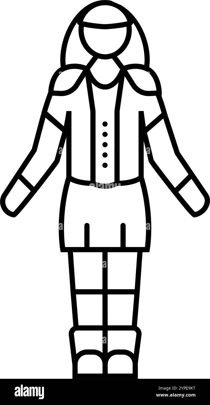 cybergoth rave retro line icon vector illustration Stock Vector Image ...