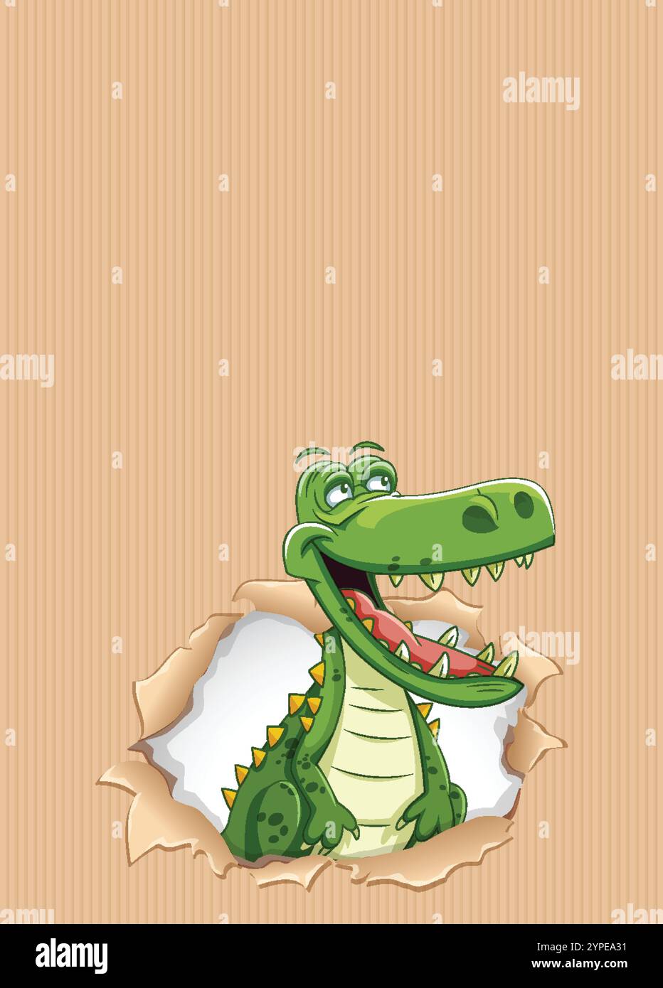 A happy crocodile emerging from torn paper Stock Vector Image & Art - Alamy