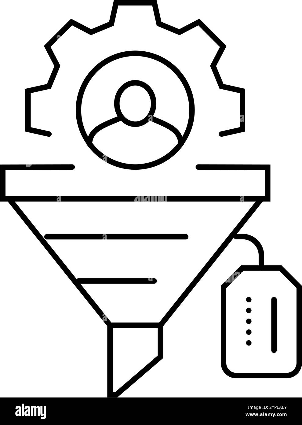 lead nurturing technical sales engineer line icon vector illustration ...