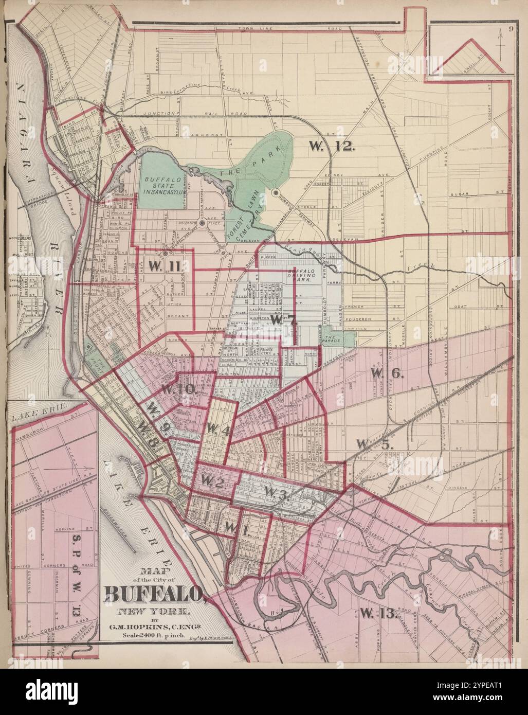 Map of the City of Buffalo, New York. 1872 Stock Photo - Alamy