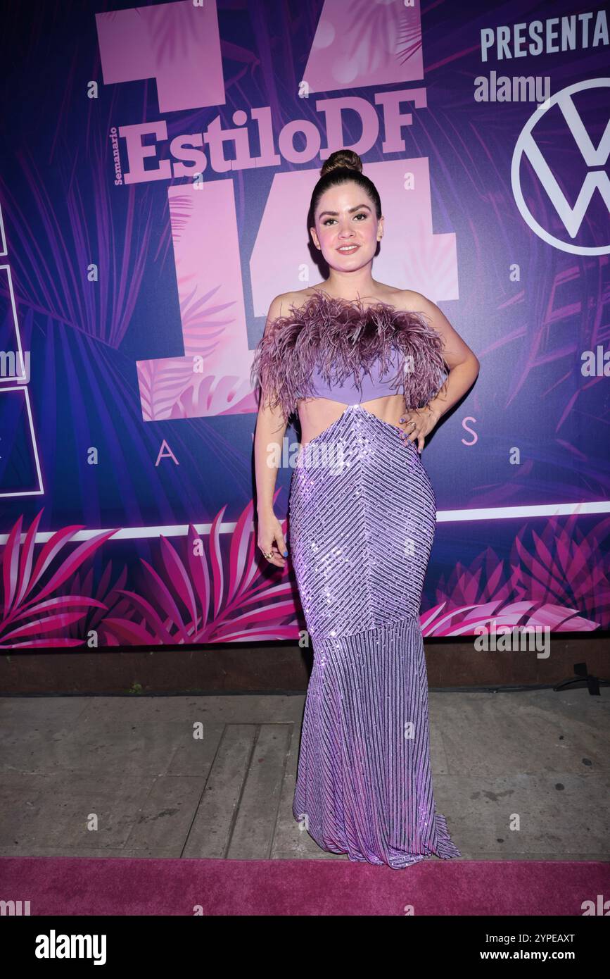 Mexico City, Mexico. 28th Nov, 2024. Kariam Castro attends the pink ...