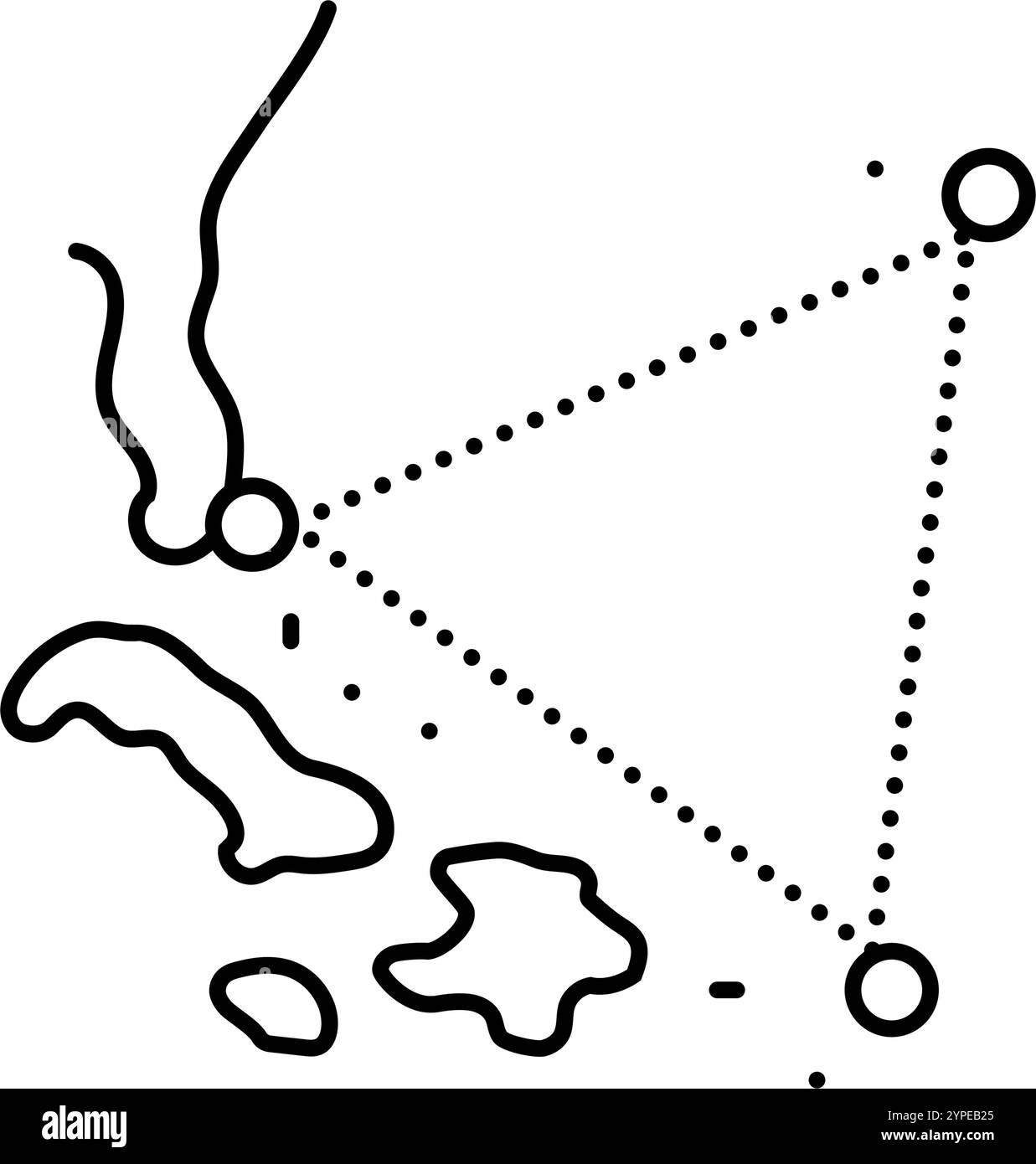 the bermuda triangle unsolved mystery line icon vector illustration Stock Vector Image & Art - Alamy