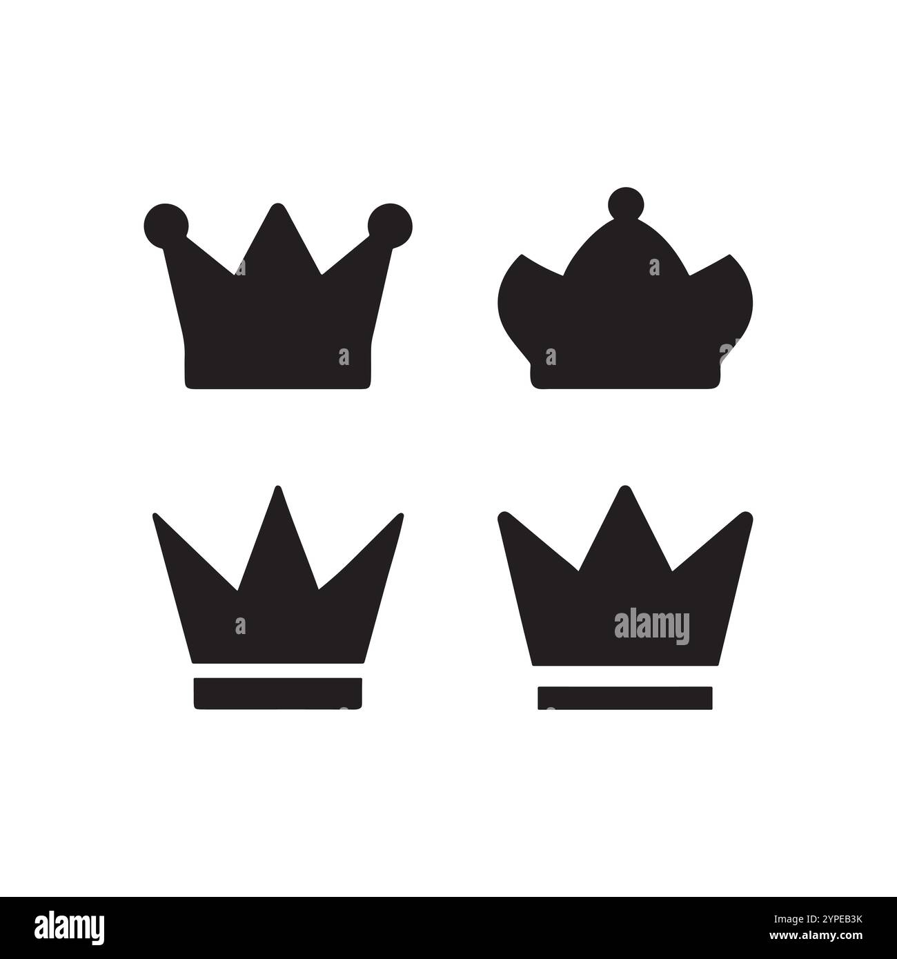 Crown vector collection, royal luxury symbols, black crown silhouettes ...