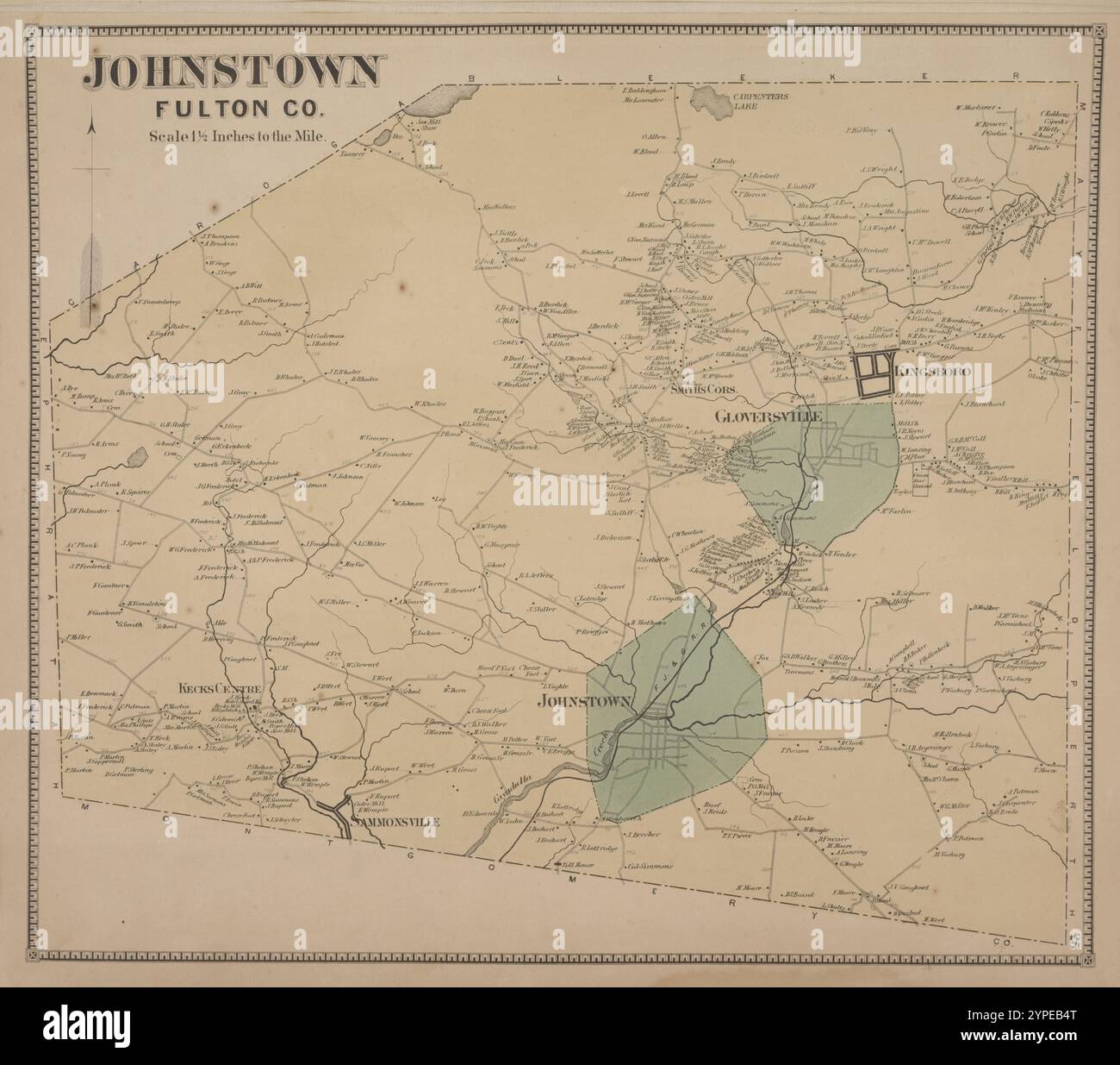 Map of johnstown hi-res stock photography and images - Alamy
