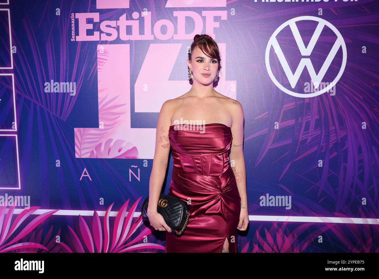 Mexico City, Mexico. 28th Nov, 2024. Gala Montes attends the pink ...