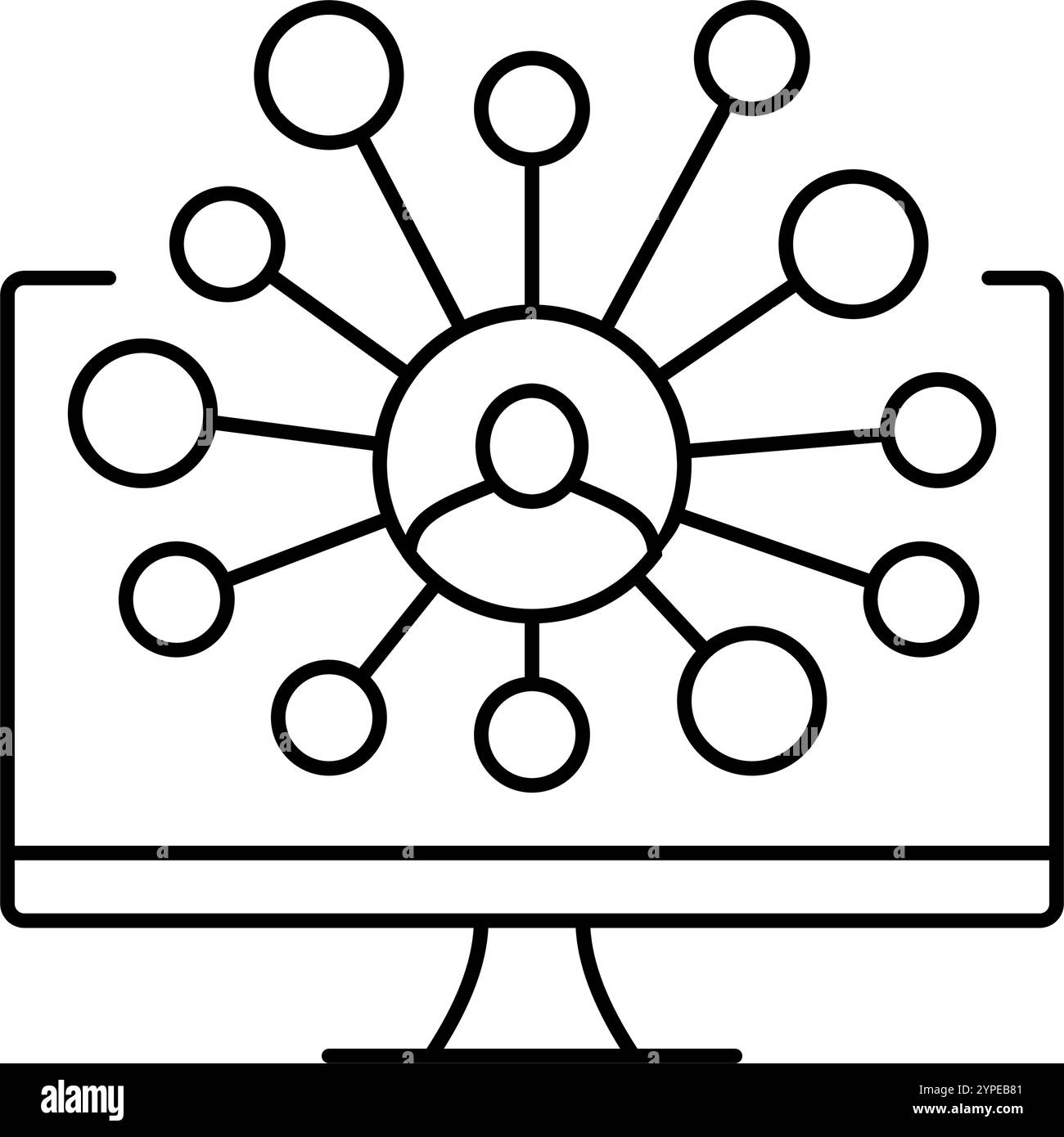 attendee networking virtual conference line icon vector illustration ...