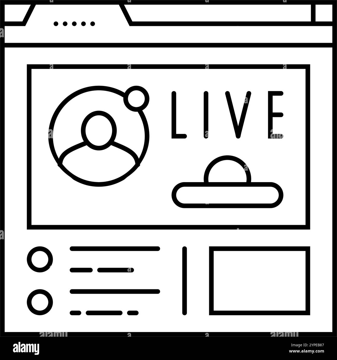 live streaming virtual conference line icon vector illustration Stock ...