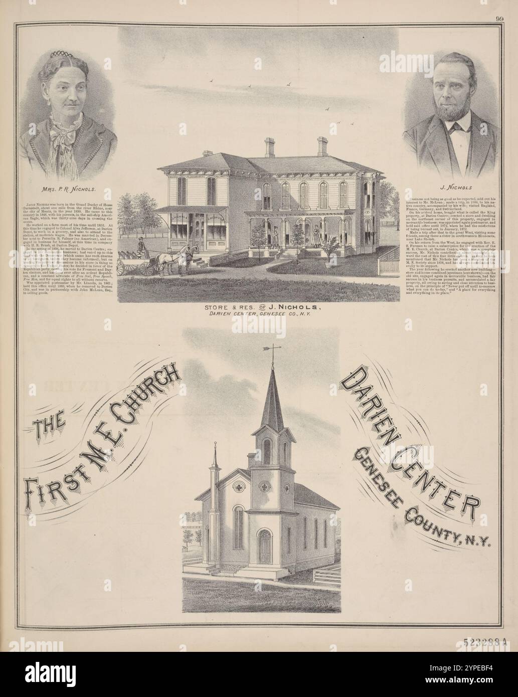 Mrs. P. R. Nichols. ; Store & Res. of J. Nichols, Darien TP., Genesee ...