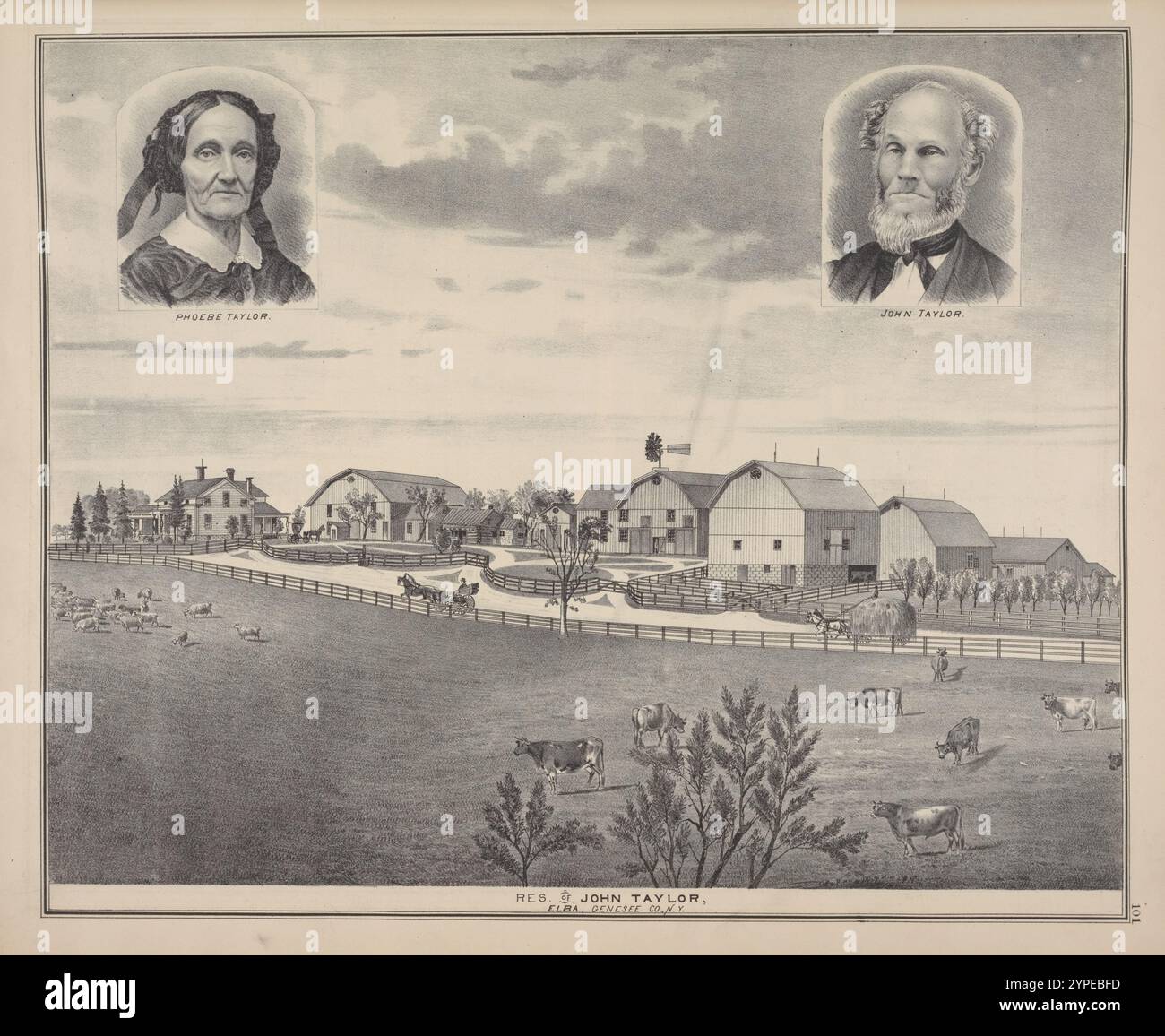 Phoebe Taylor. ; John Taylor. ; Res. of John Taylor, Elba. Genesee Co ...