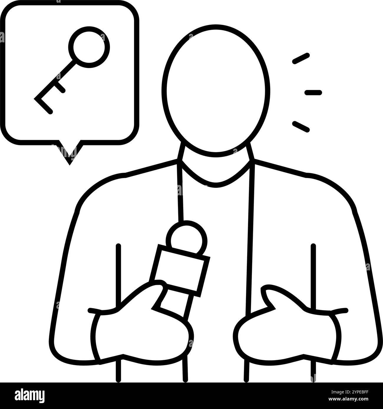 keynote speaker virtual conference line icon vector illustration Stock ...