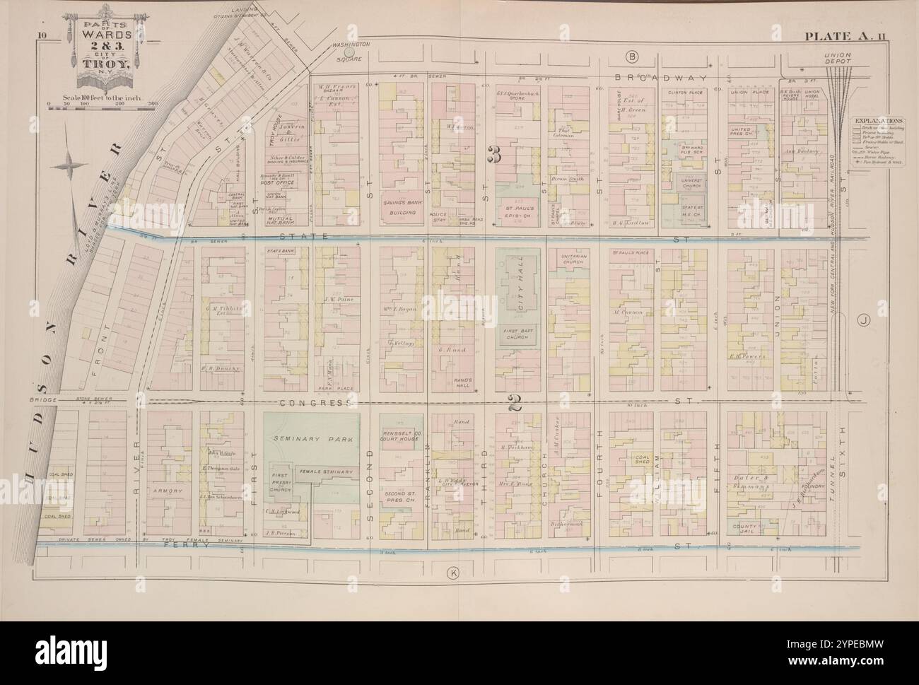 Parts of Wards 2 & 3. [Plate A.] 1881 by G.M. Hopkins & Co Stock Photo ...