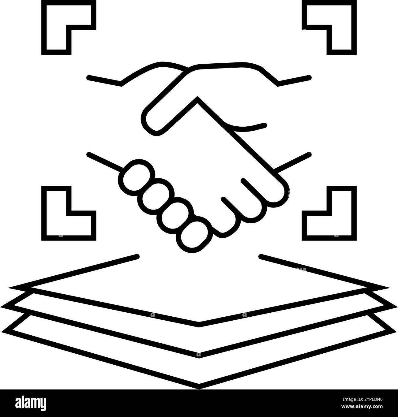 handshake virtual conference line icon vector illustration Stock Vector ...