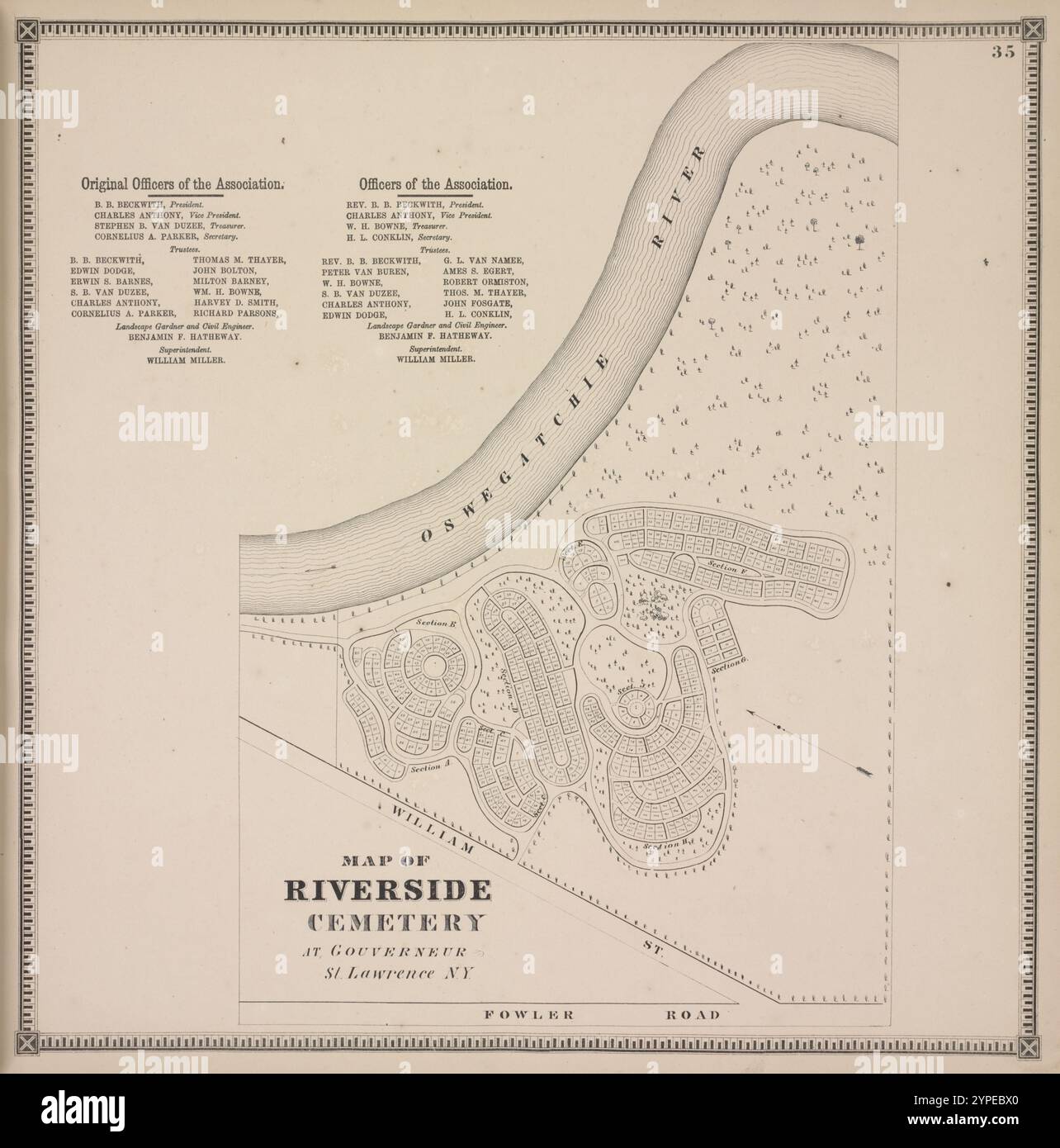 Map of riverside cementery at hi-res stock photography and images - Alamy