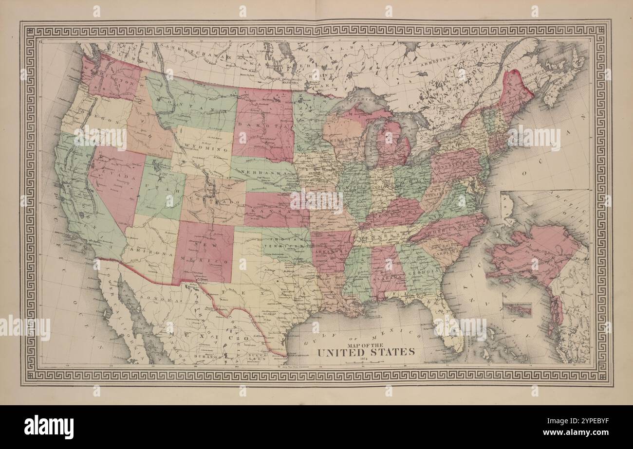 Maps of The United States 1875 Stock Photo - Alamy