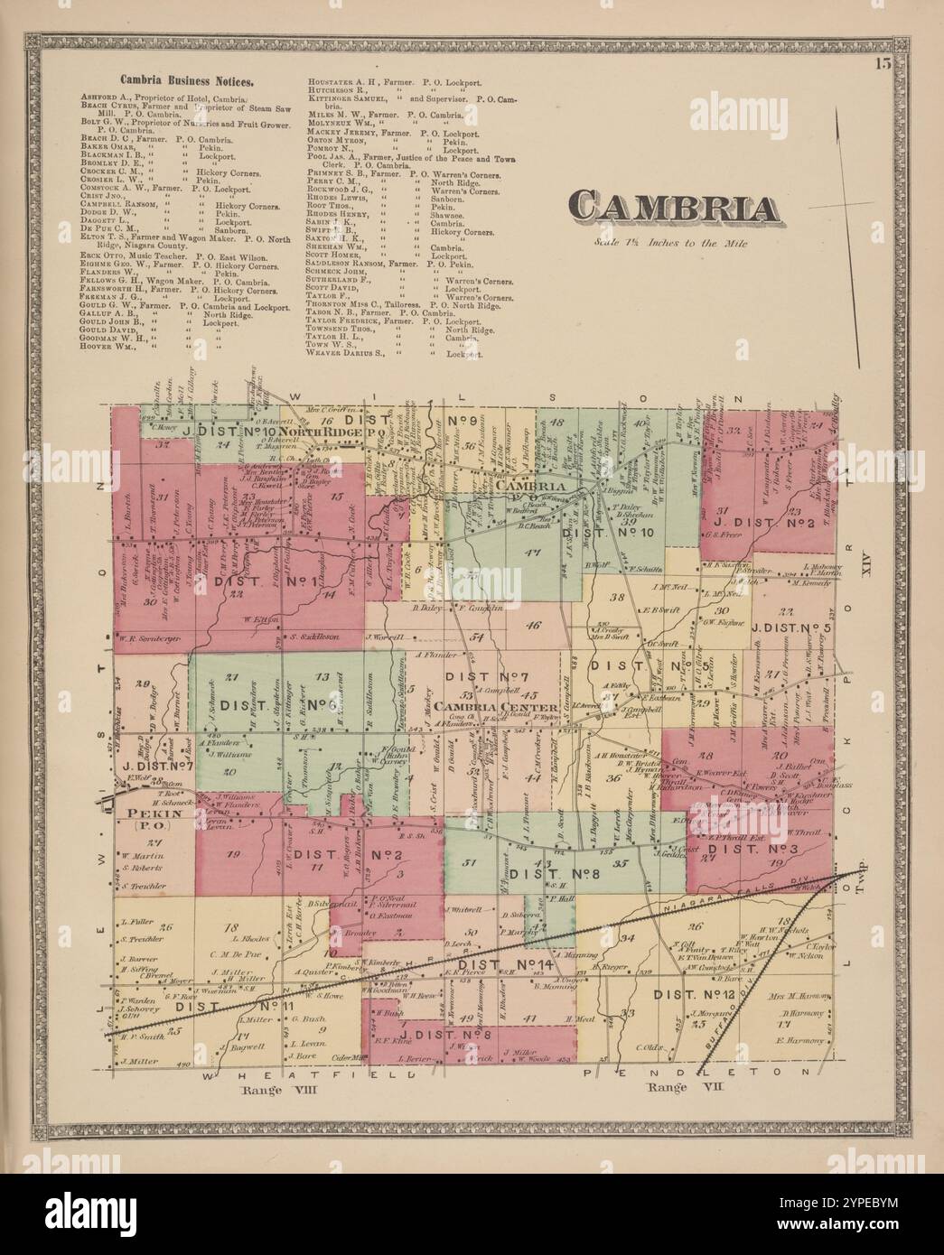 Cambria county map hi-res stock photography and images - Alamy
