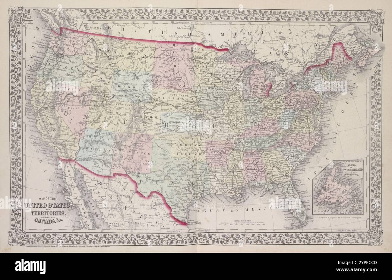 Map of The United States, and Territories. Together with Canada & c ...