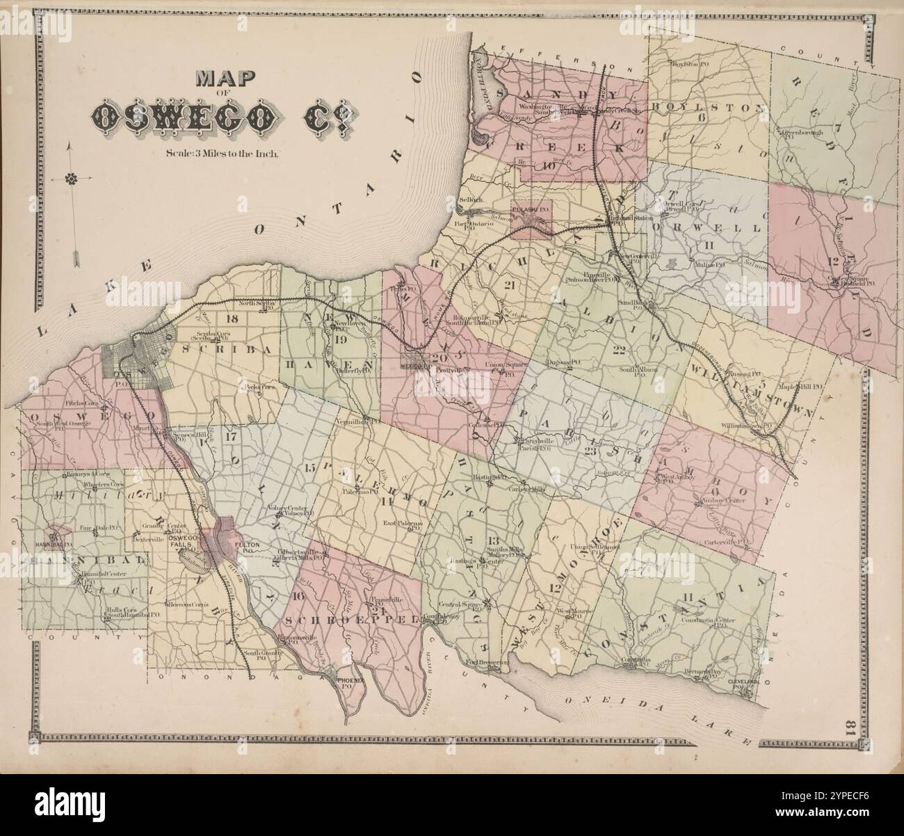 Oswego map hi-res stock photography and images - Alamy