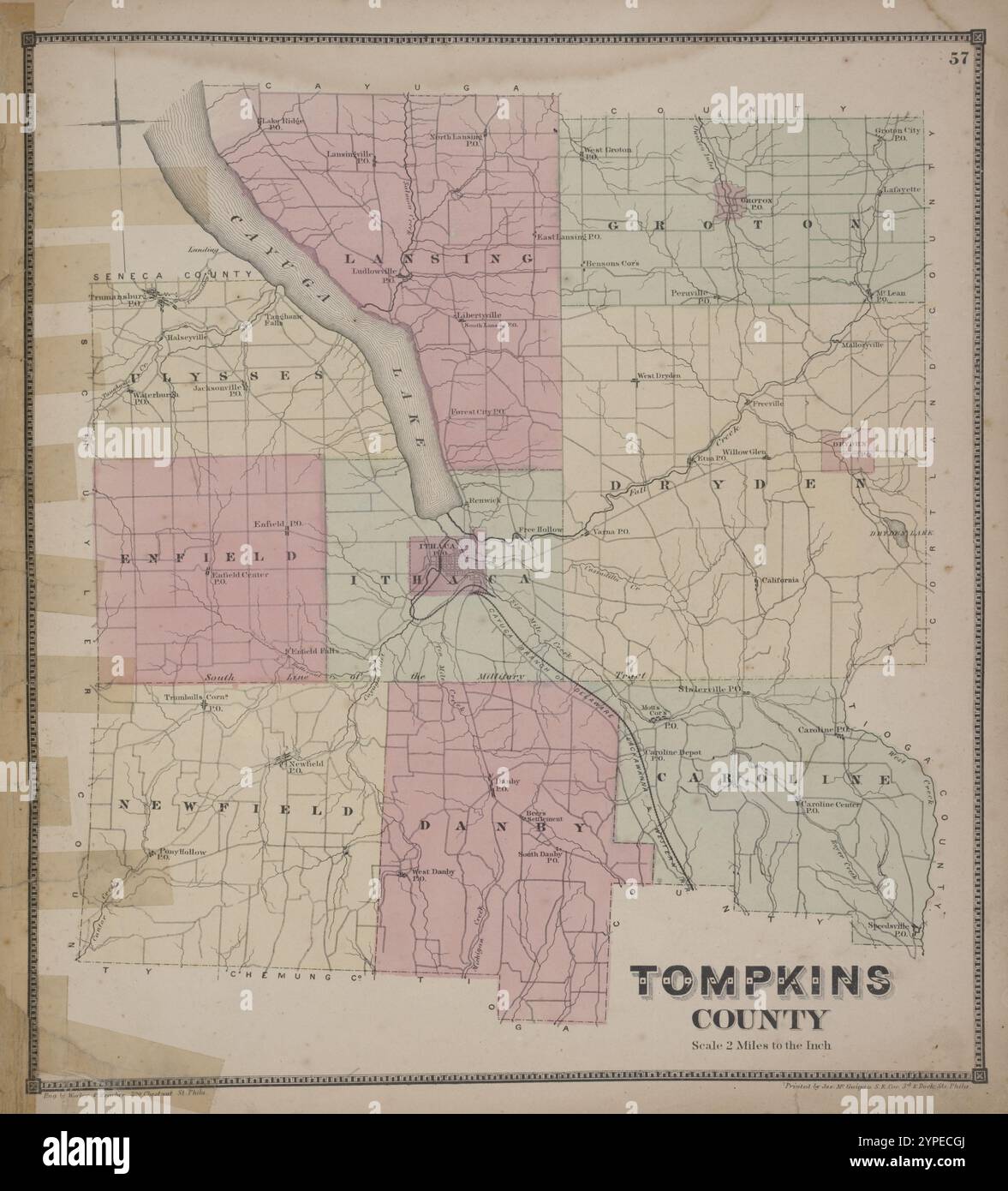 Tompkins county map hi-res stock photography and images - Alamy