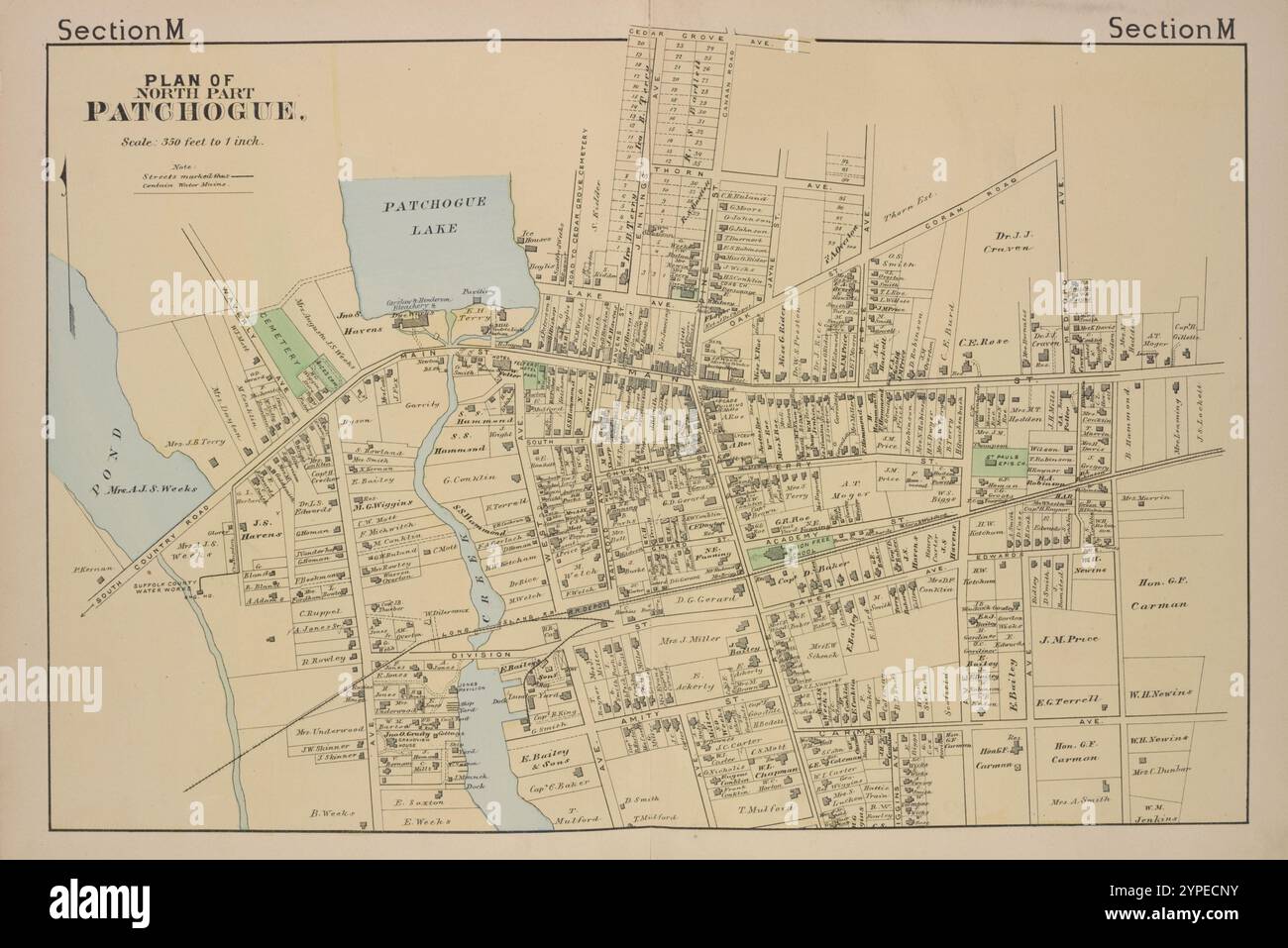 Plan of North Part Patchogue. [Village] 1888 by L.E. Neuman & Co Stock ...