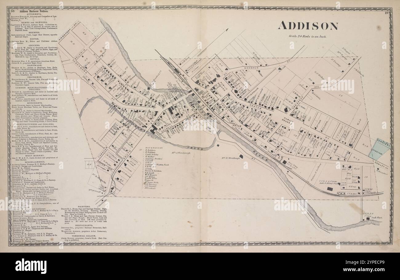 Addison county map hi-res stock photography and images - Alamy