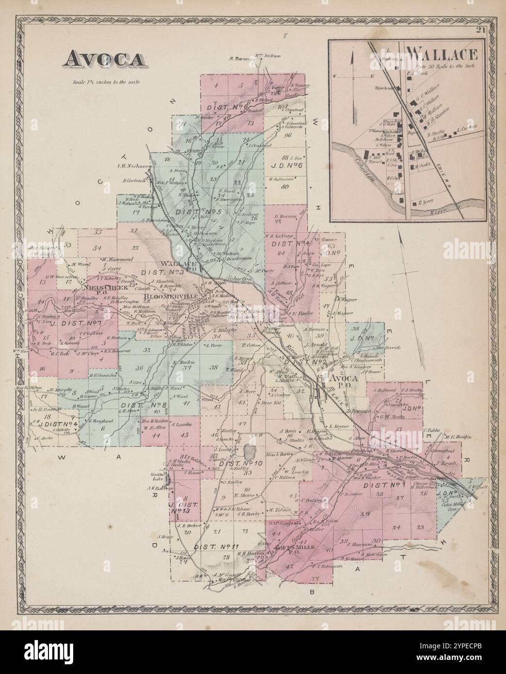 Wallace county map hi-res stock photography and images - Alamy