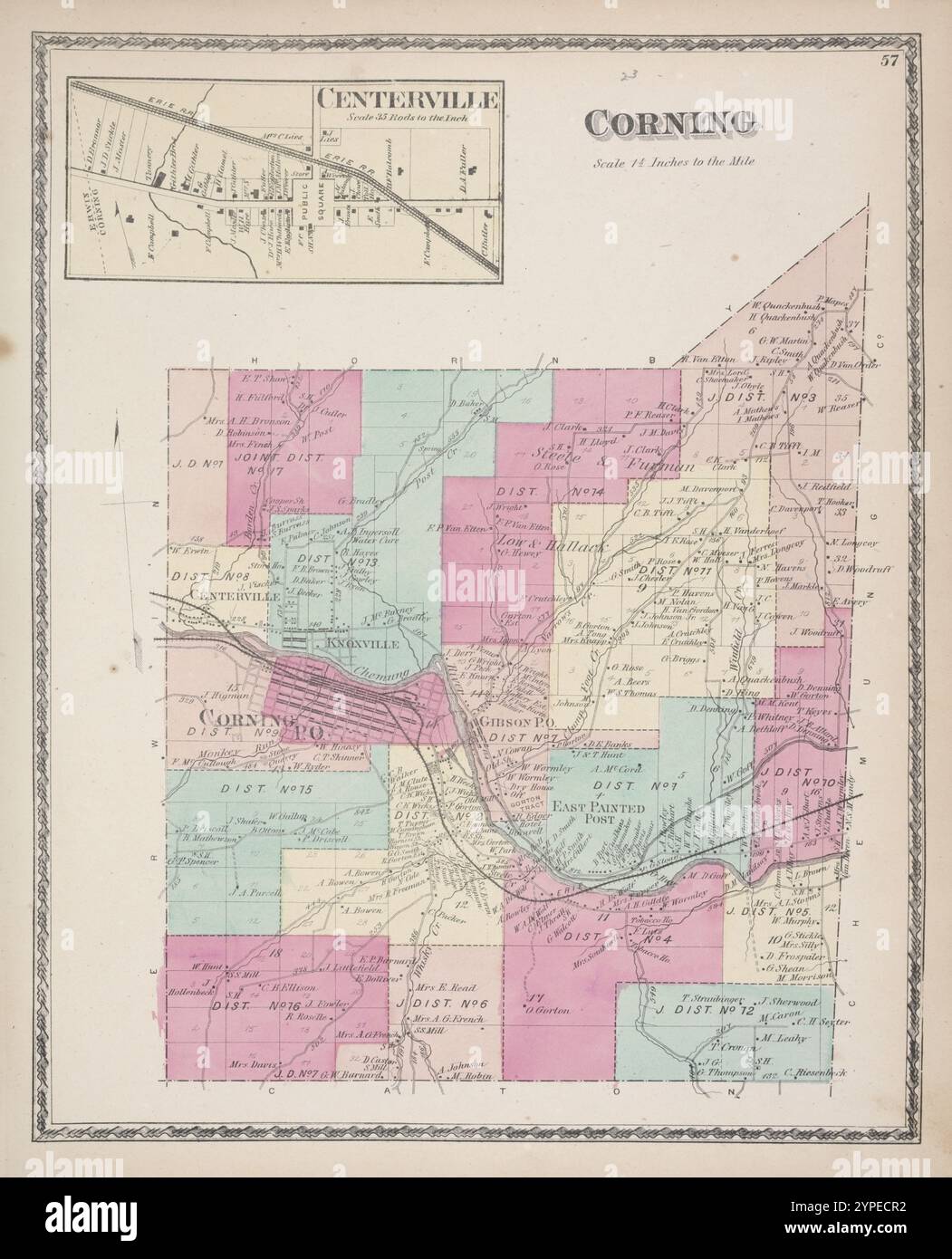 Map of corning hi-res stock photography and images - Alamy