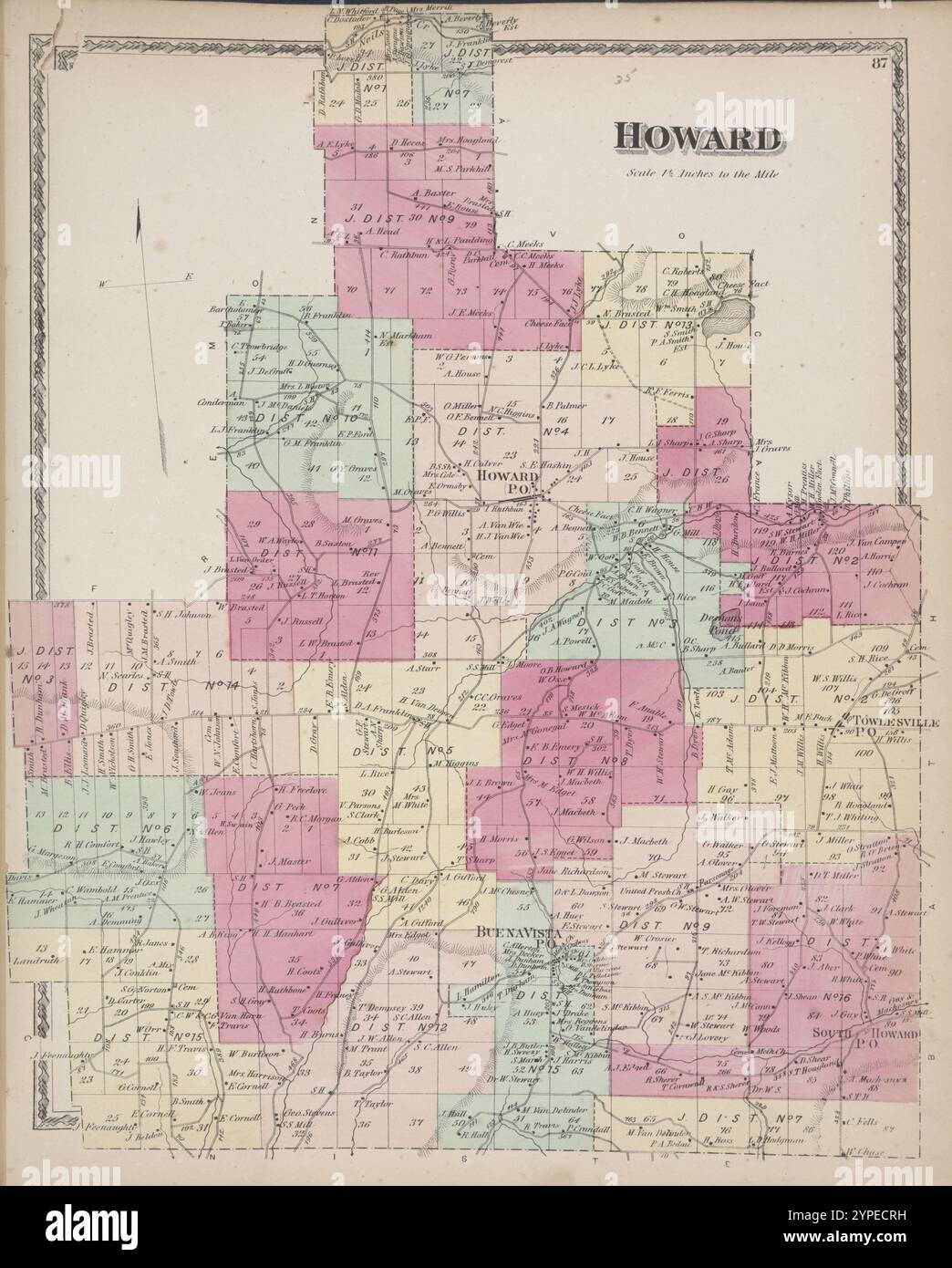 Howard county map hi-res stock photography and images - Alamy