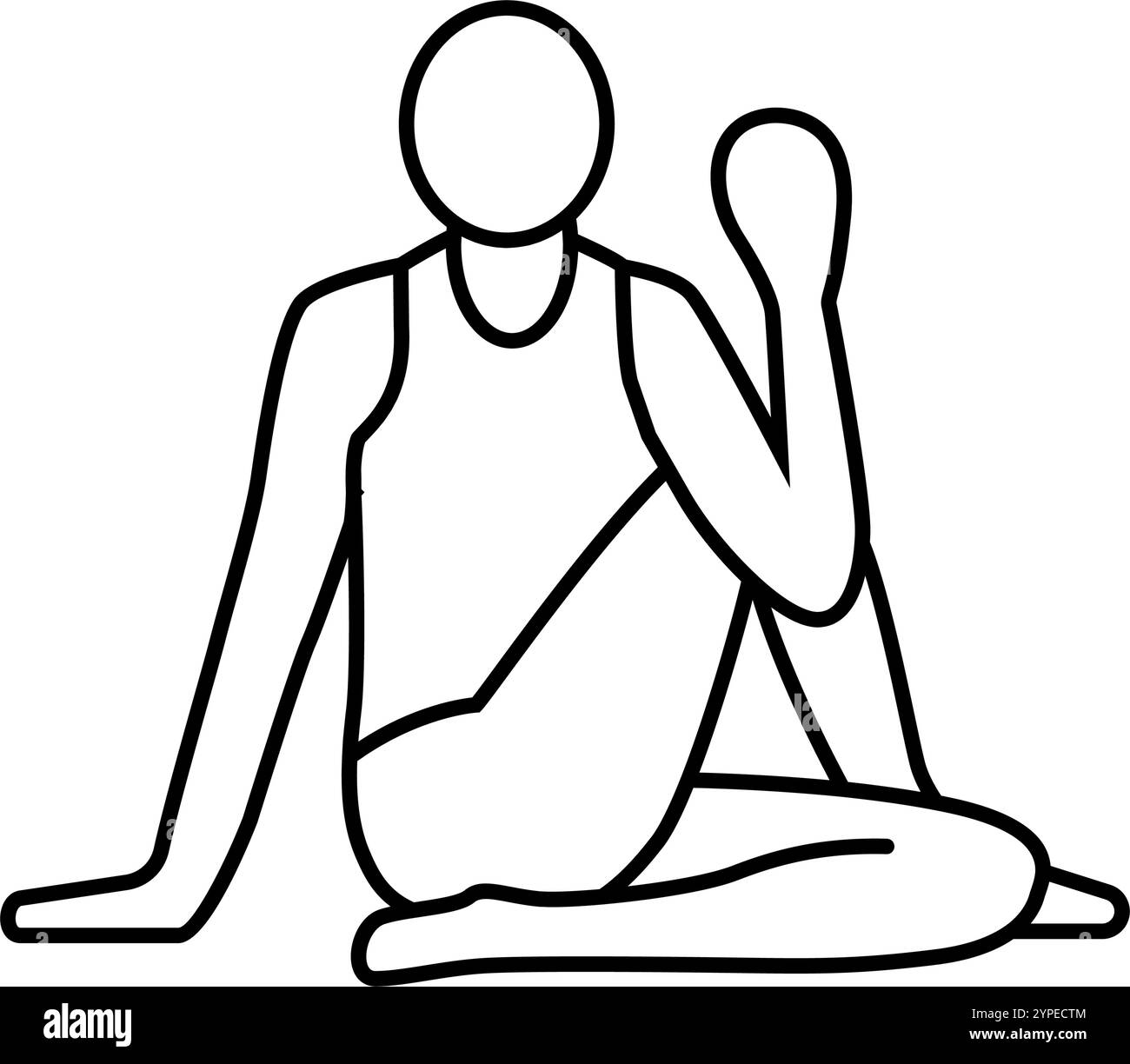 fish pose matsyasana yoga line icon vector illustration Stock Vector ...