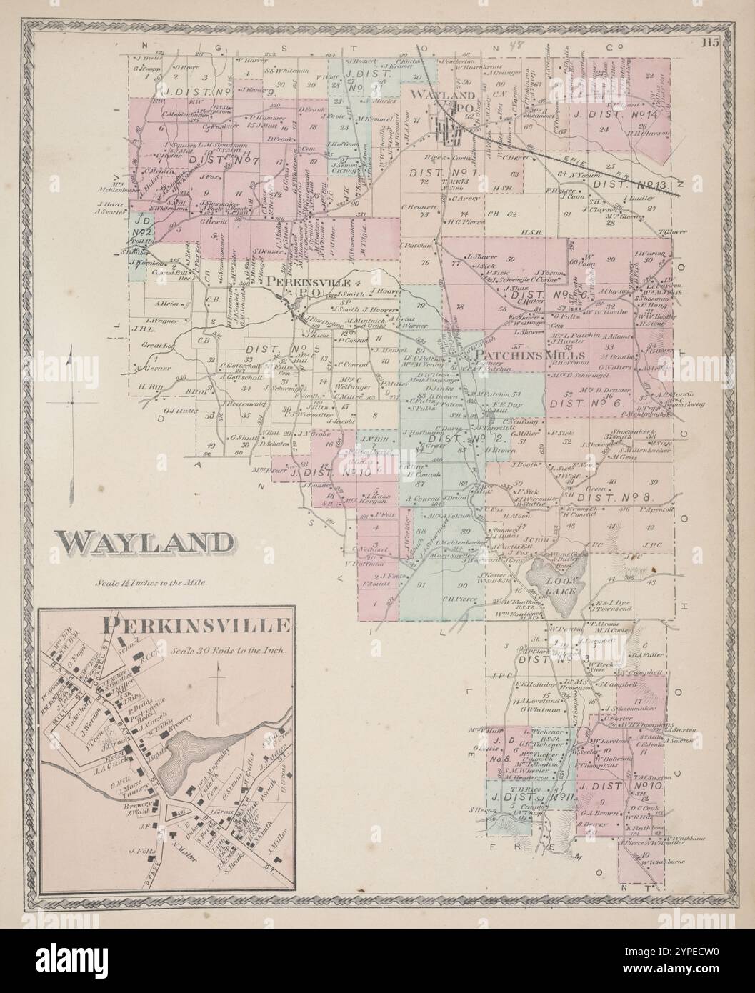 Map of wayland hi-res stock photography and images - Alamy