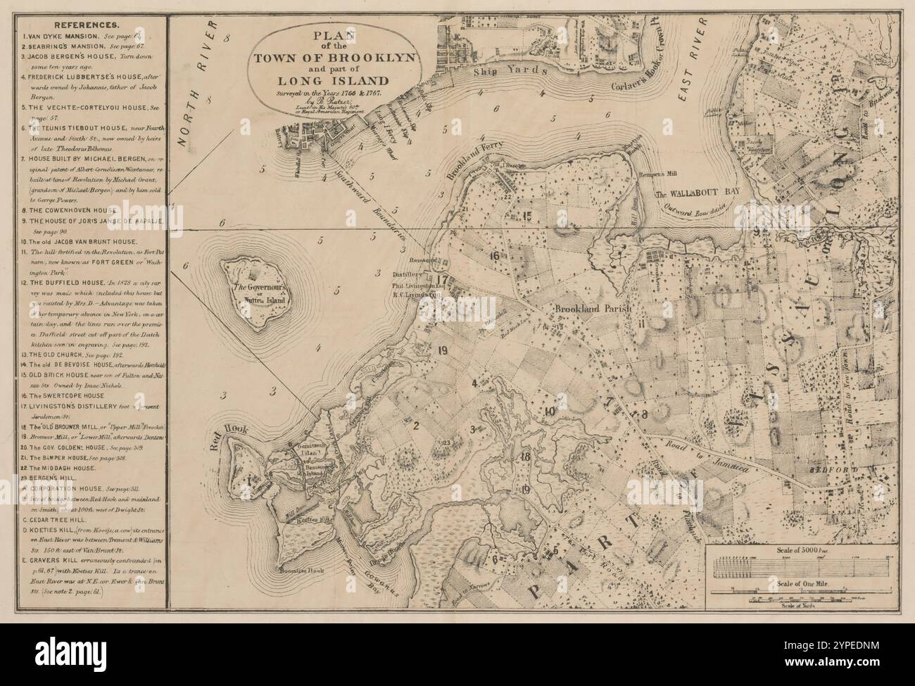 Plan of the town of Brooklyn and part of Long Island: surveyed in the ...