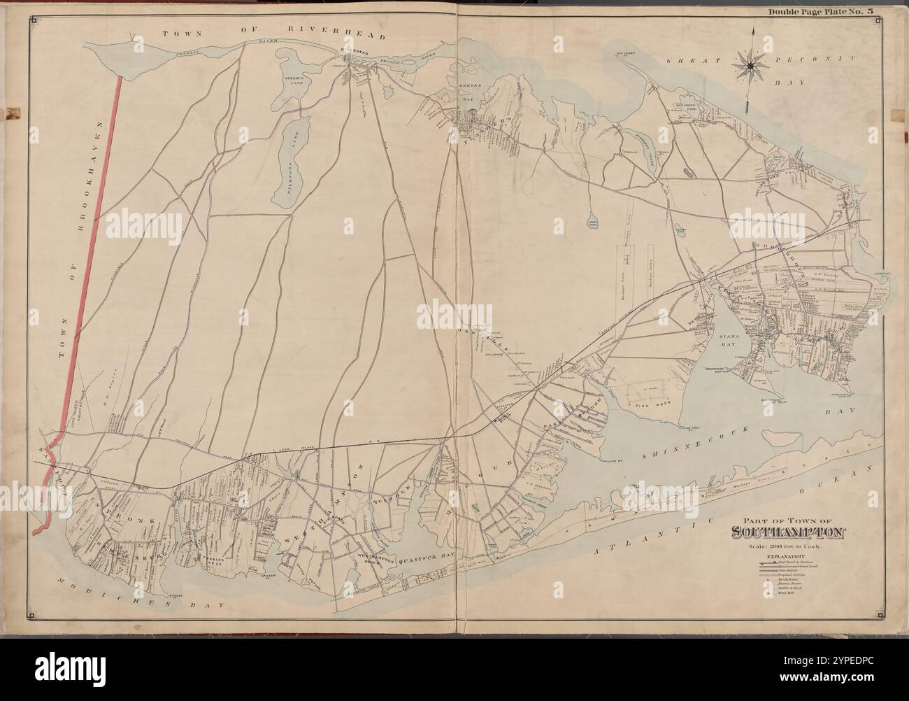 Suffolk County, V. 1, Double Page Plate No. 5 [Map bounded by Town of ...