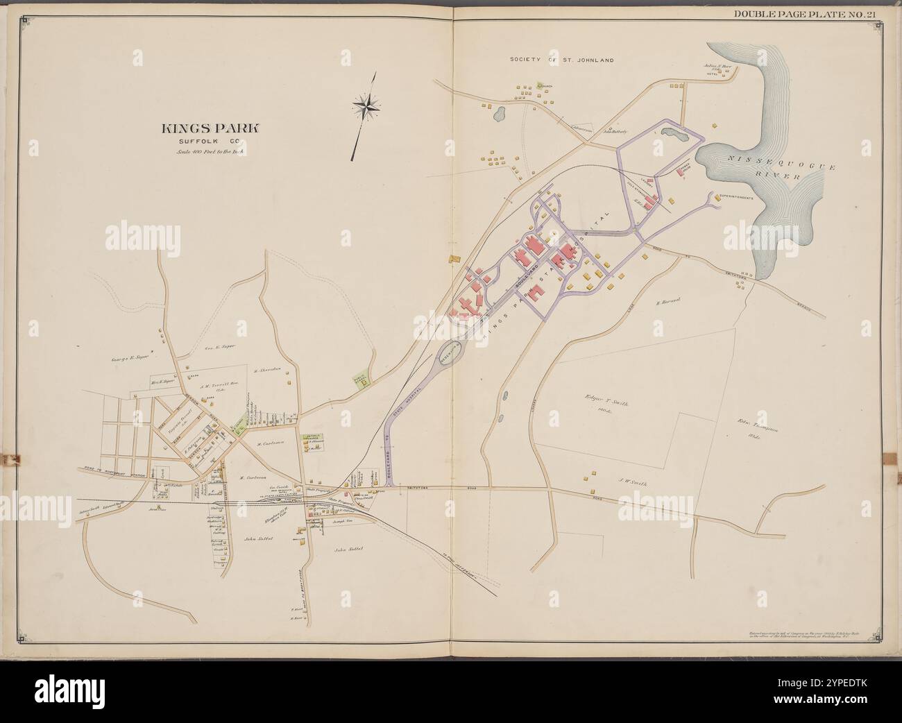 Suffolk County, V. 2, Double Page Plate No. 21 [Map bounded by Kings ...