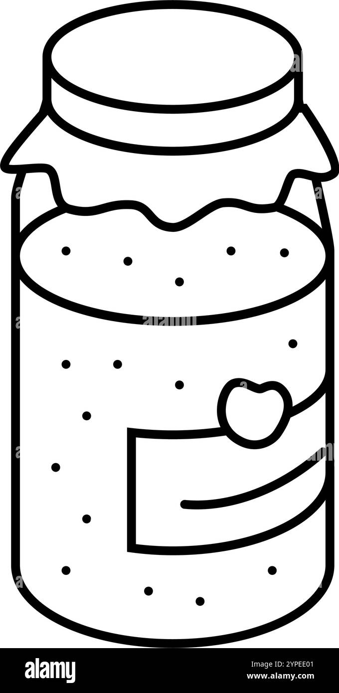 making homemade jam autumn line icon vector illustration Stock Vector ...