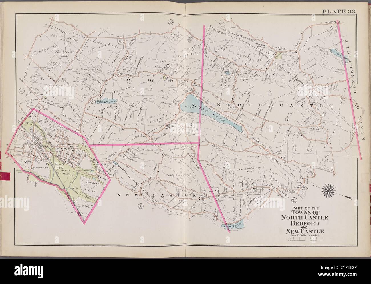 Westchester, V. 2, Double Page Plate No. 38 [Map bounded by Part of the ...