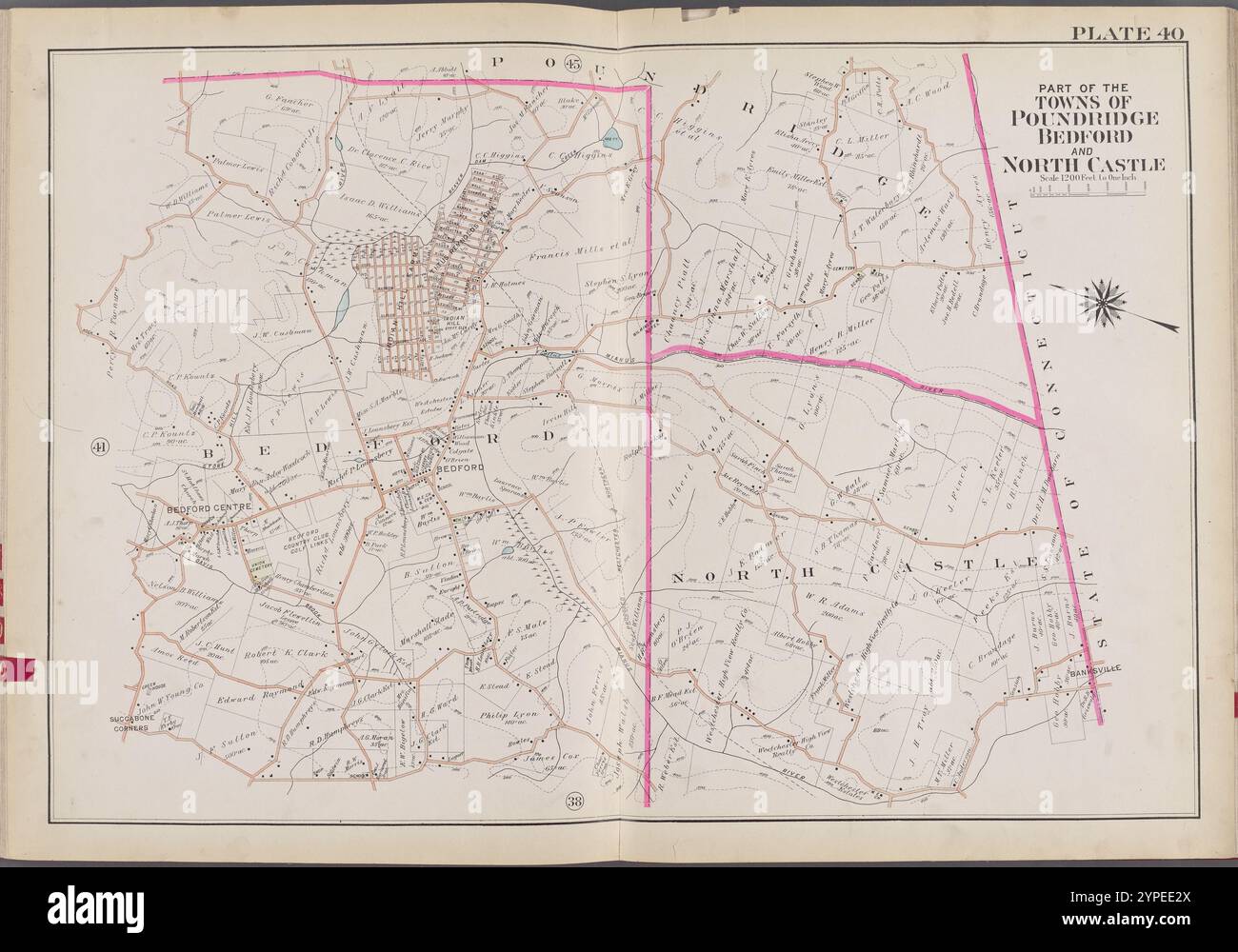 Westchester, V. 2, Double Page Plate No. 40 [Map bounded by Part of the ...